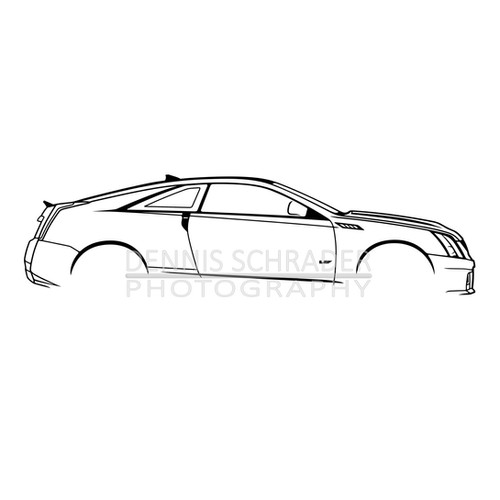 Cadillac CTS-V 2011 Coupe Digital Download Car Illustration svg Vector ...