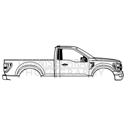 Ford F150 Regular Cab 2023 Digital Download Truck Illustration svg ...