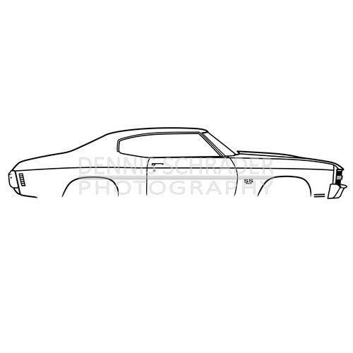 Chevrolet Chevelle SS LS6 1970 Digital Download Car Illustration svg ...