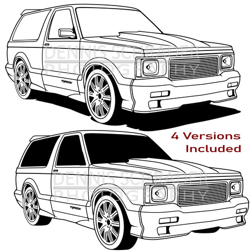 GMC Typhoon Digital Download Car Illustration svg Vector | Fastlane ...