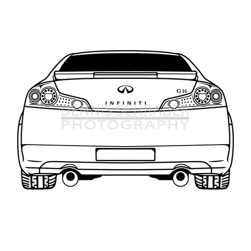 Infinity G35 Rear Digital Download Car Illustration svg Vector ...