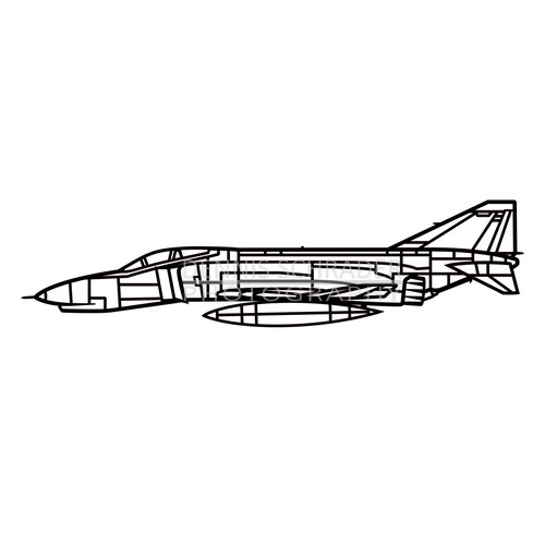 F-4 Phantom Side Fighter Jet Plane Digital Download Illustration svg ...
