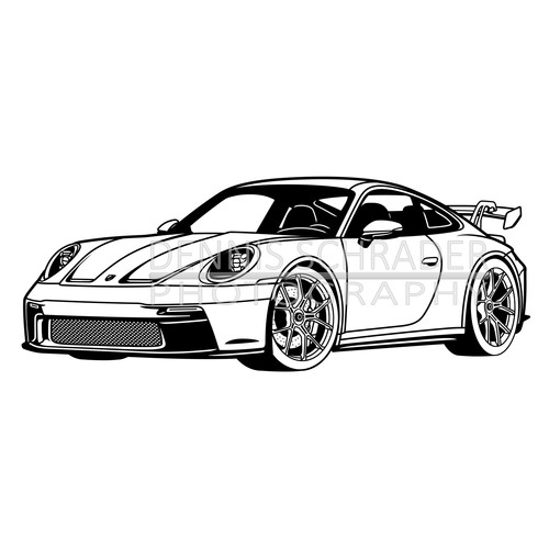 Porsche 911 GT3 2022 Digital Download Car Illustration svg Vector ...