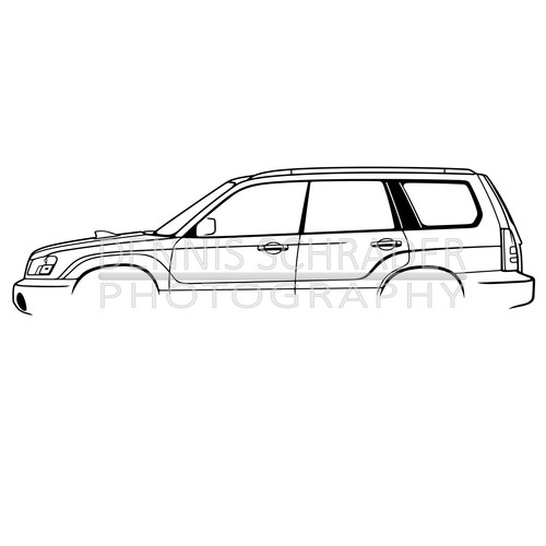 Subaru Forester XT 2004 Digital Download Car Illustration svg Vector ...