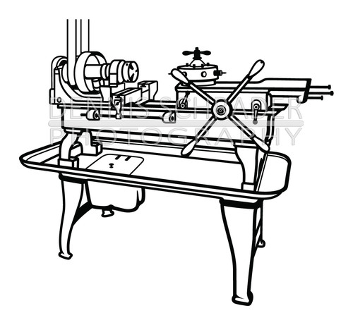Brown and Sharpe Lathe Digital Download Tool Illustration svg Vector ...