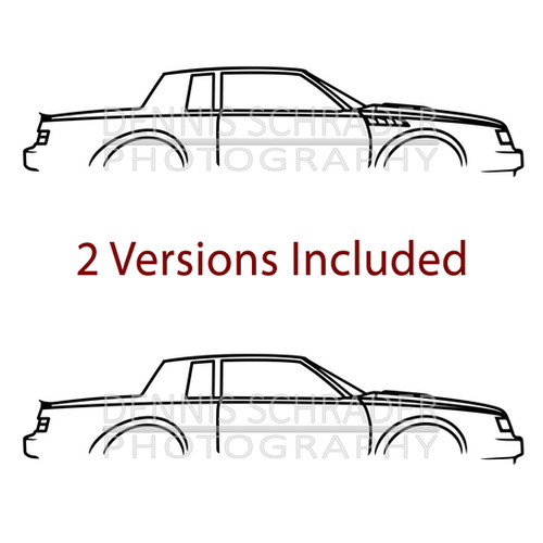 Buick Grand National & GNX Thick Digital Download Car Illustration svg ...