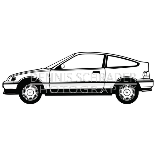 Honda CRX 1988 Full Digital Download Car Illustration svg Vector ...