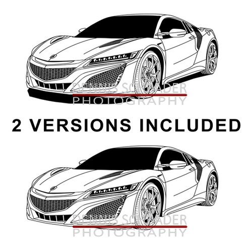 Acura NSX Digital Download Car Illustration svg Vector | Fastlane ...