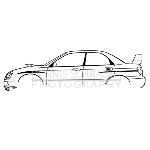 Subaru WRX STI 2004 Digital Download Car Illustration svg Vector ...