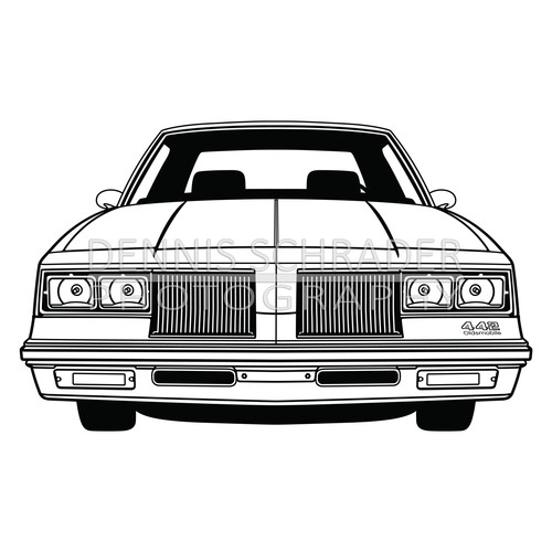 Oldsmobile Cutlass 442 1981 Digital Download Car Illustration svg ...