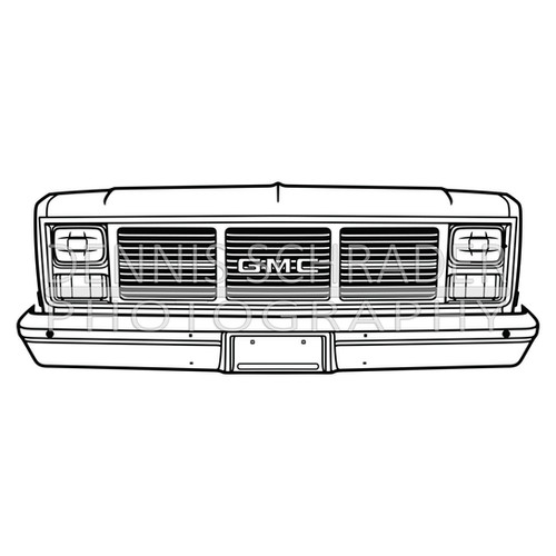 GMC Sierra 1500 Truck 1983 Nose Digital Download Car Illustration svg ...