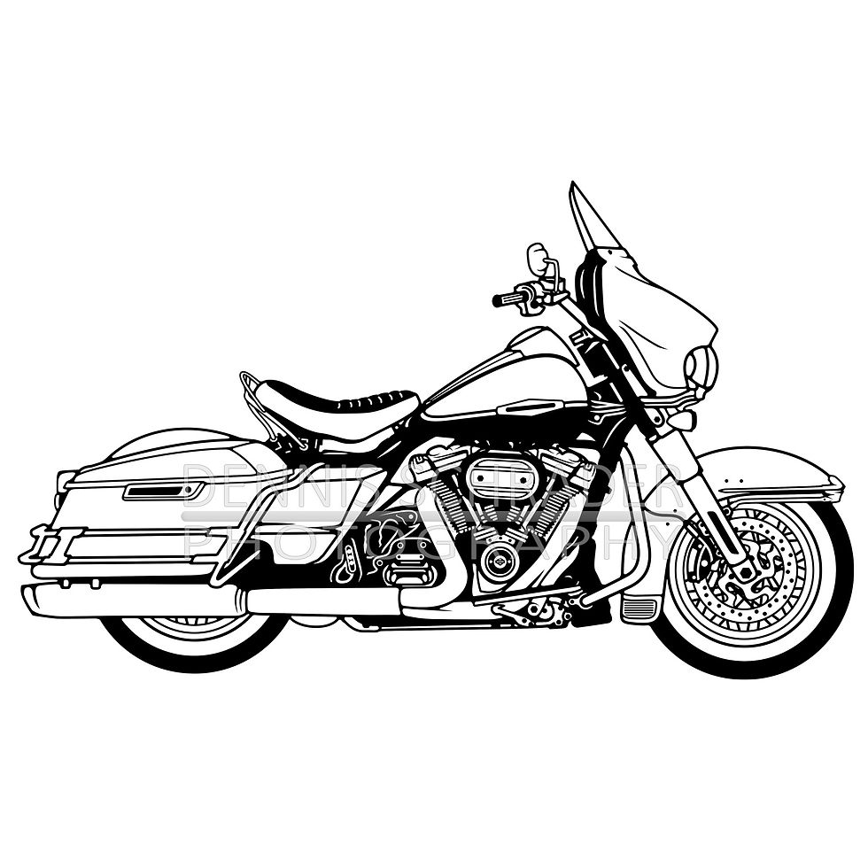 Harley Davidson Electra Glide Digital Download Bike Illustration svg ...