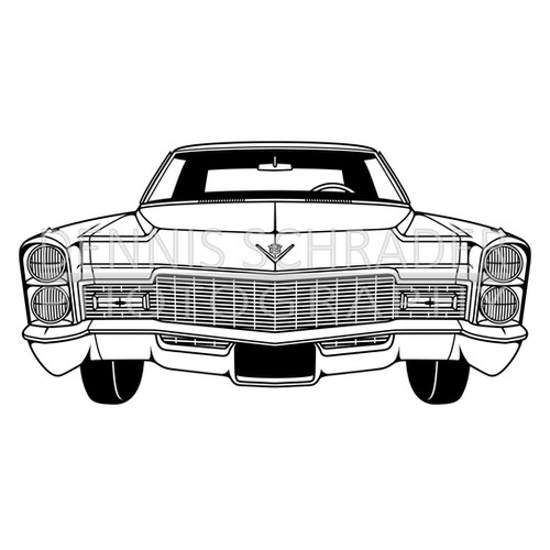 Cadillac Deville 1968 Front Digital Download Car Illustration svg ...