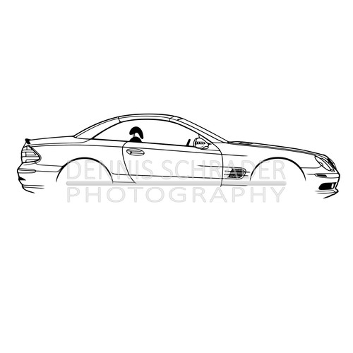 Mercedes SL500 2003 Digital Download Car Illustration svg Vector ...