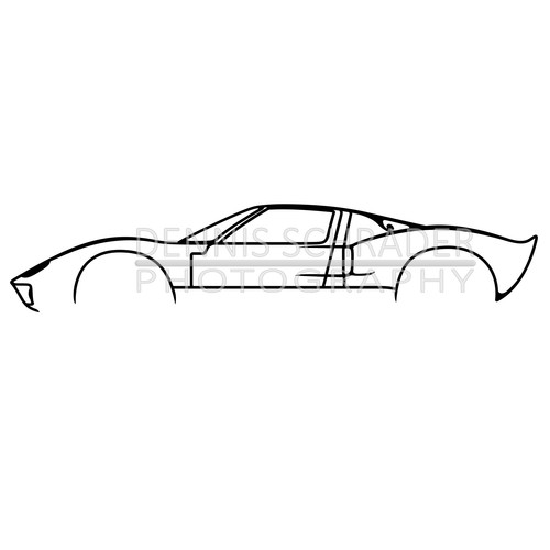 Ford GT40 MK1 Thick Digital Download Car Illustration svg Vector ...