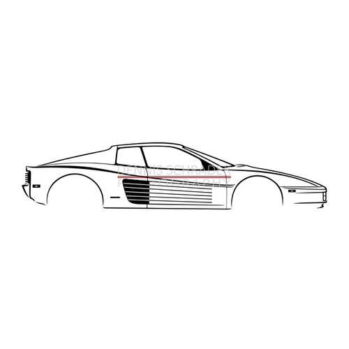 Ferrari Testarossa Digital Download Car Illustration svg Vector ...