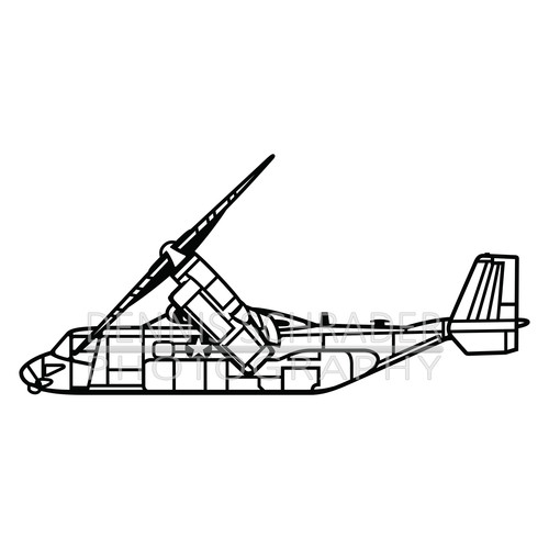 V-22 Osprey Military Transport Plane Digital Download Illustration svg ...