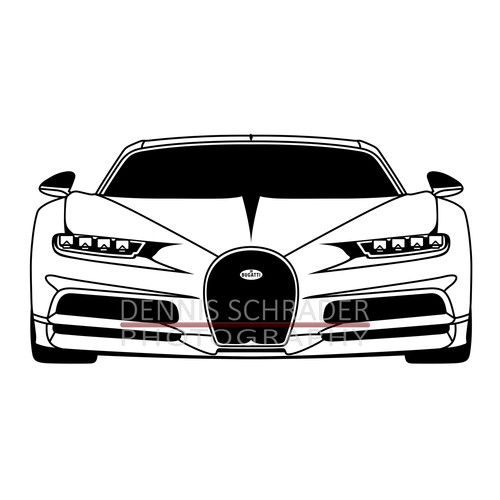 Bugatti Chiron Supercar Front Digital Download Car Illustration svg ...