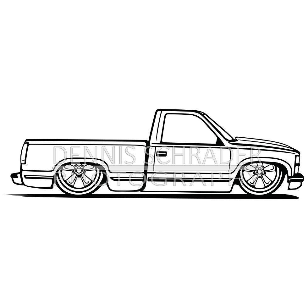 Chevrolet Silverado 1500 Custom Digital Download Truck Illustration svg ...