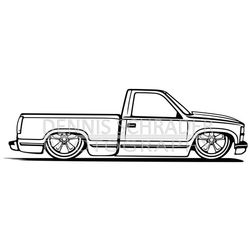 Chevrolet Silverado 1500 Custom Digital Download Truck Illustration svg ...