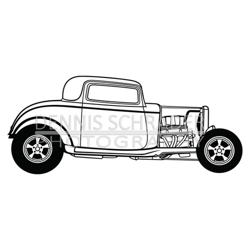 Ford Classic Streetrod 1932 Digital Download Car Illustration svg ...