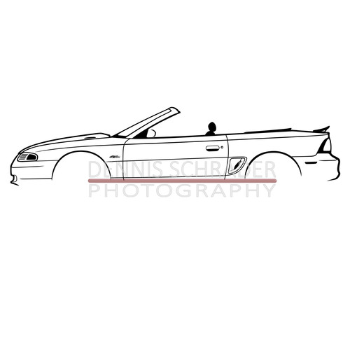 Ford Mustang GT Convertible 1996-98 Digital Download Car Illustration ...