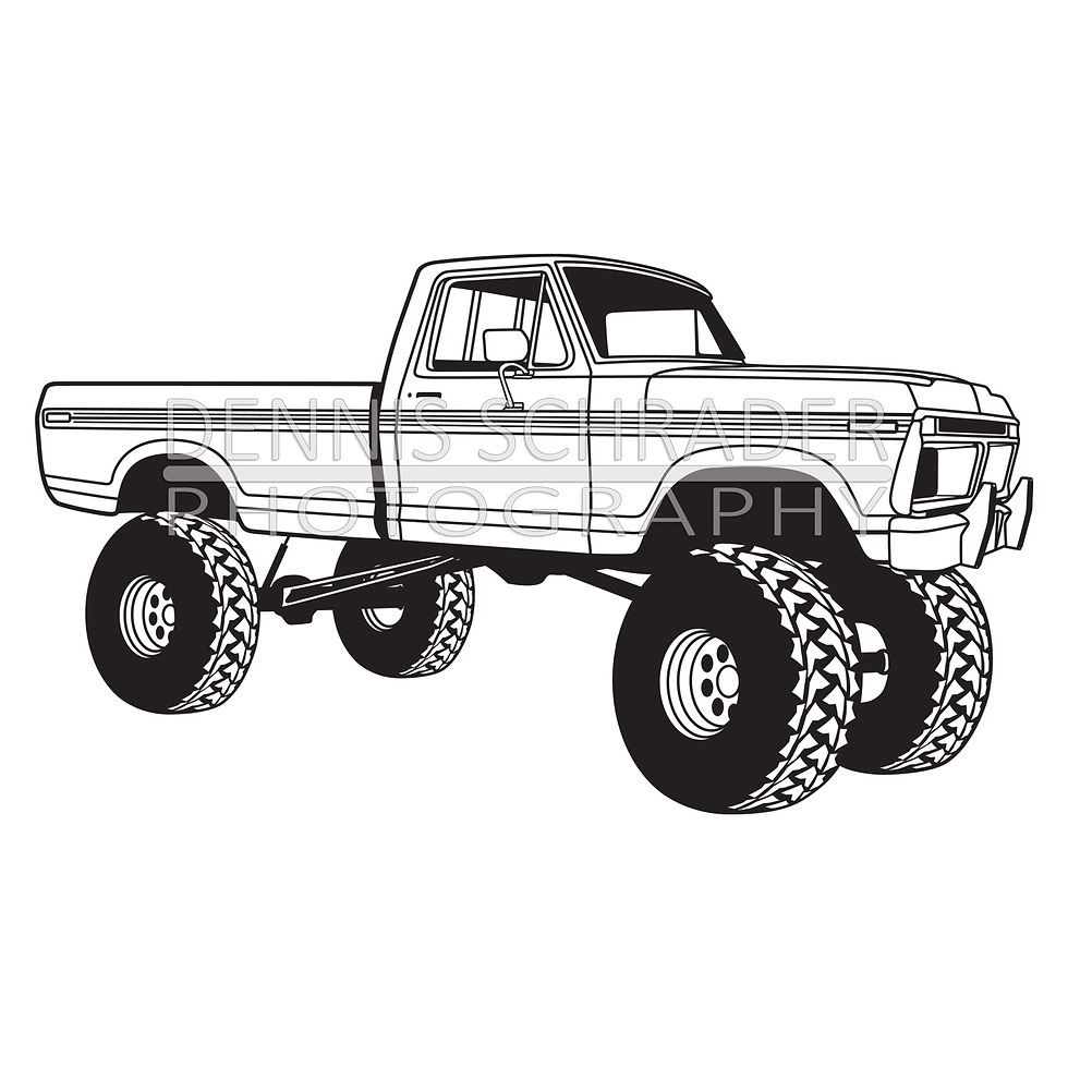 Ford F150 Custom Truck Pick Up Digital Download Car Illustration svg ...