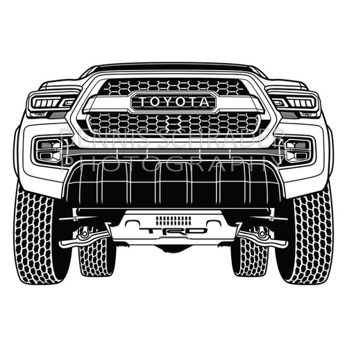 Toyota Tacoma TRD 2021 Front Digital Download Car Illustration svg ...