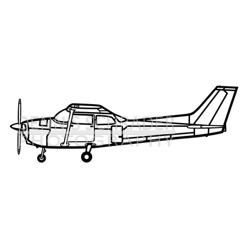 Cessna 172 Skyhawk Plane Aircraft Digital Download Illustration svg ...