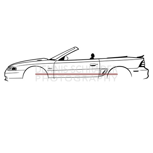 Ford Mustang GT Convertible 1994-95 Digital Download Car Illustration ...