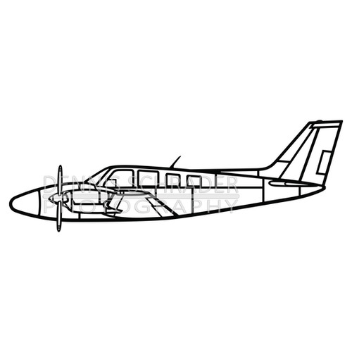 Beechcraft Baron Plane Aircraft Digital Download Illustration svg ...