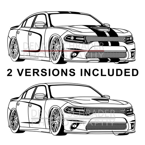 Dodge Charger Custom Front Digital Download Car Illustration svg Vector ...
