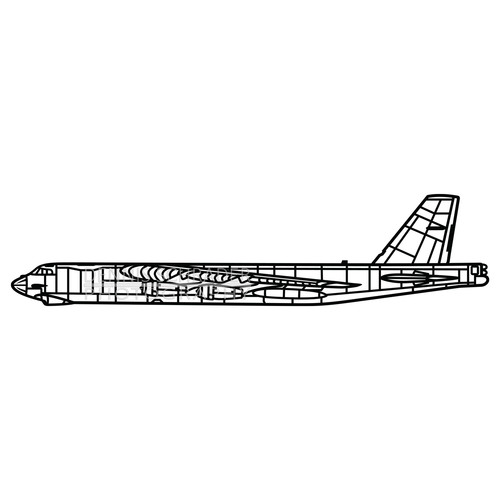 B-52 Stratofortress Bomber Plane Side Digital Download Illustration svg ...