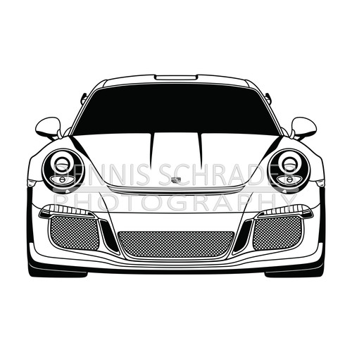 Porsche 911 RS GT3 Front Licensed Digital Download svg Vector ...