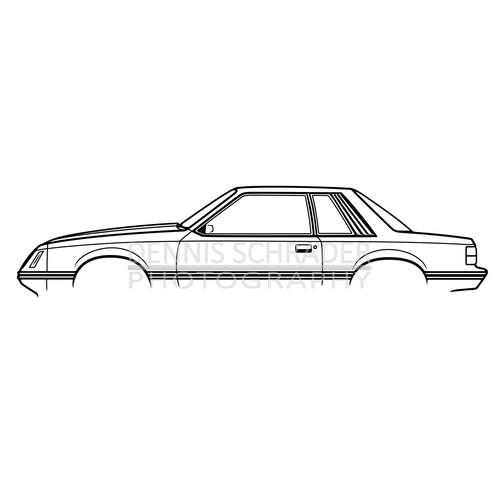 Ford Mustang Notchback Coupe 1986 Digital Download Car Illustration svg ...
