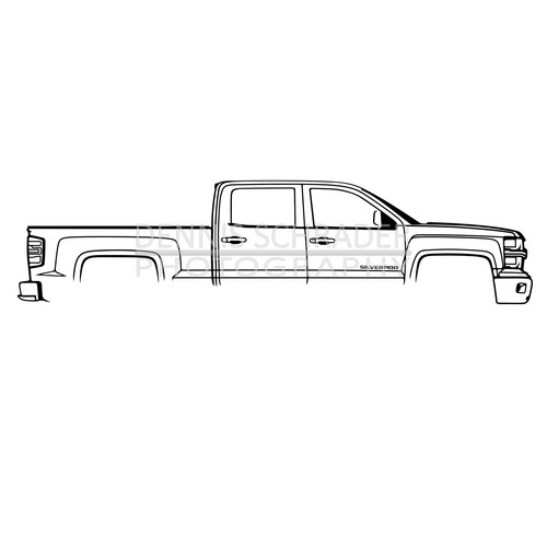 Chevrolet Silverado Pick Up 2014 Digital Download Truck Illustration ...
