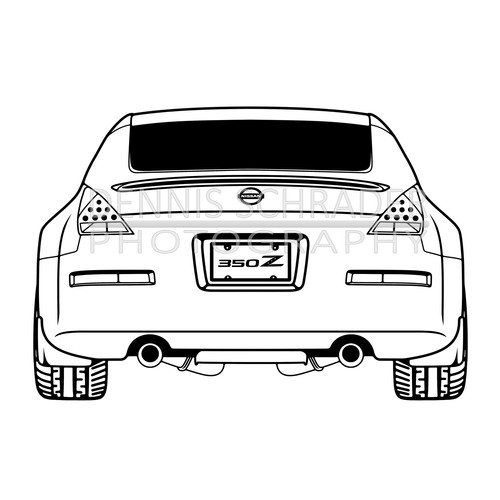 Nissan 350Z Rear Digital Download Car Illustration svg Vector ...