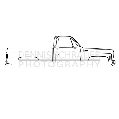 Chevrolet C10 Pick Up 1975 Digital Download Truck Illustration svg ...
