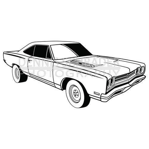 Plymouth Road Runner 1969 Digital Download Car Illustration svg Vector ...