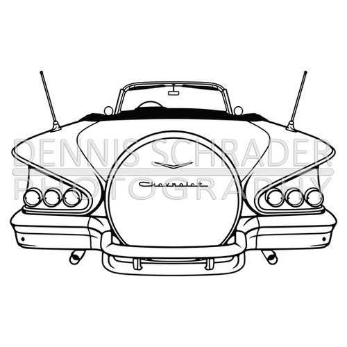 Chevrolet Impala 1958 Convertible Rear w/Kit Digital Download Car ...