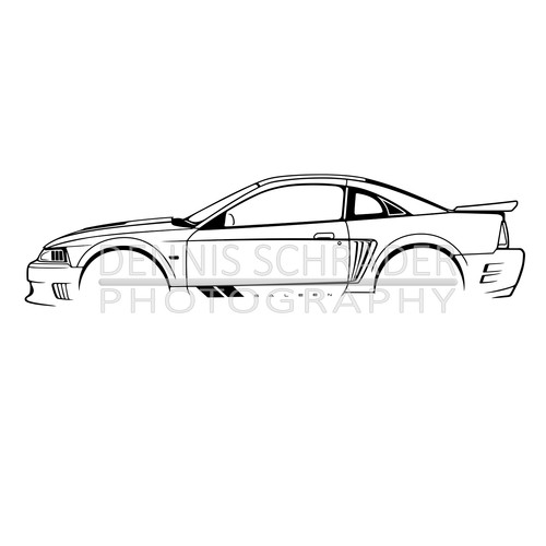 Ford Mustang Saleen Extreme 2004 Digital Download Car Illustration svg ...