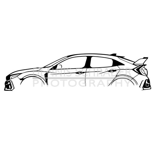 Honda Civic Type R Digital Download Car Illustration svg Vector ...