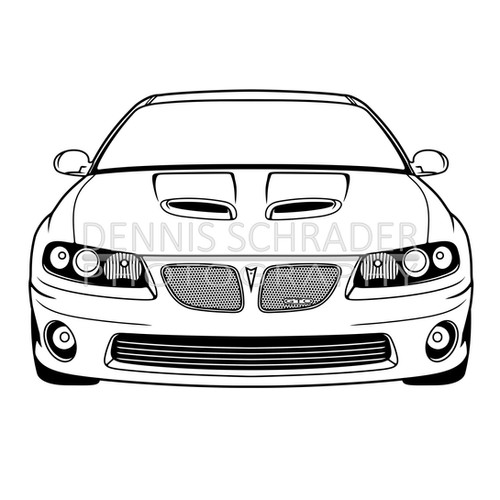 Pontiac GTO 2006 Front Digital Download Car Illustration svg Vector ...