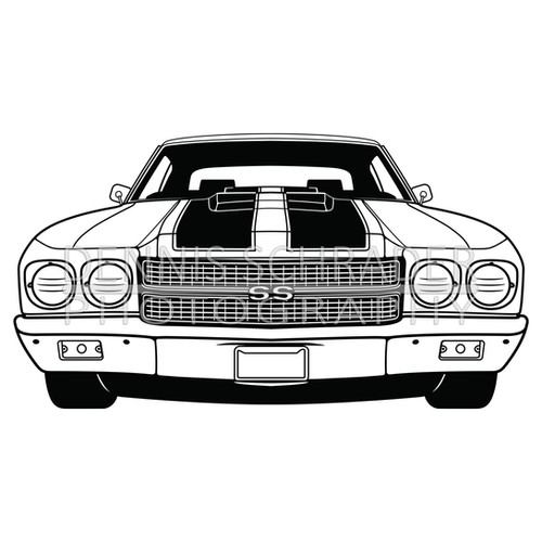Chevrolet Chevelle SS 1970 Front Digital Download Car Illustration svg ...