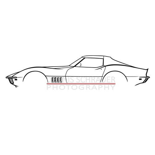 Chevrolet Corvette C3 1969 Digital Download Car Illustration svg Vector ...