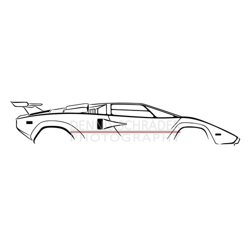 Lamborghini Countach Digital Download Car Illustration svg Vector ...