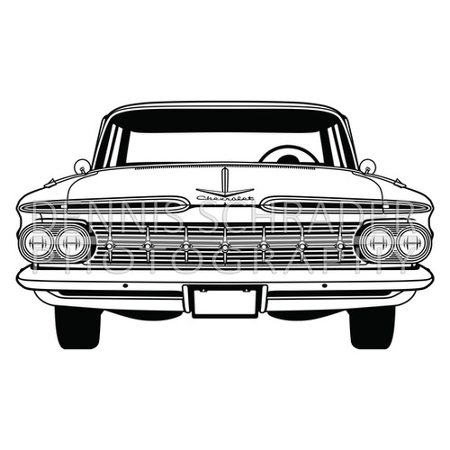 Chevrolet Impala 1959 Front Digital Download Car Illustration svg ...