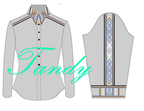 Light Gray Periwinkle Rust Black White | Tandyjo Show Apparel