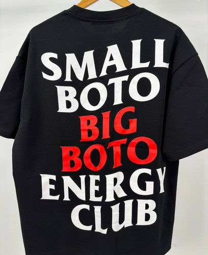 Small Boto Big Boto Energy Black Heavyweight Oversize T-Shirt | SLAY247