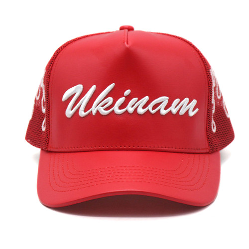 Red Ukinam Leather Hat (BOGO NO CODE NEEDED) | SLAY247